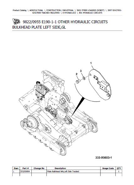 JCB 300T TRACKED Robot Parts Catalogue Manual (Serial Number : 0242750 ...