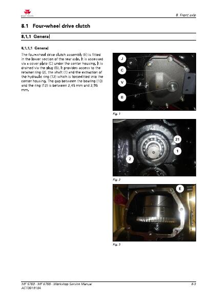 Massey Ferguson MF5711 Tractor Service Repair Manual (Pat No. ACT00191 ...