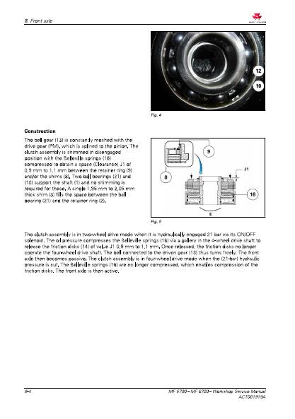 Massey Ferguson MF5711 Tractor Service Repair Manual (Pat No. ACT00191 ...